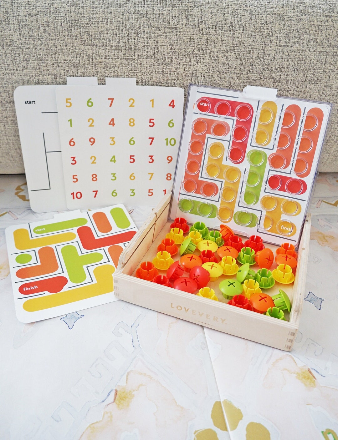 Maze & Number Activity Cards for Lovevery Button Board L Printable for ...