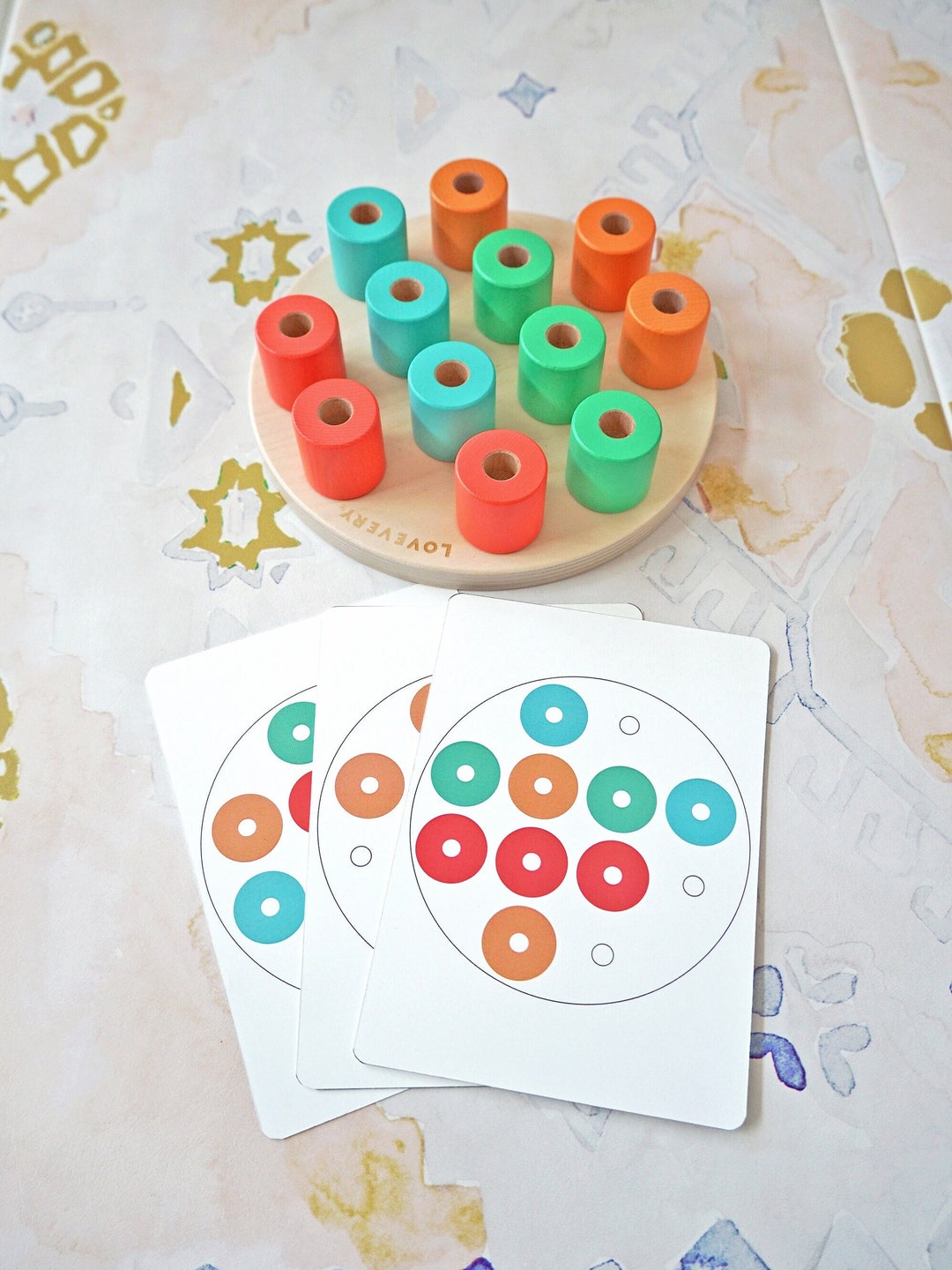 Pattern Match Cards for Lovevery Peg Board L Printable for Toddlers and ...