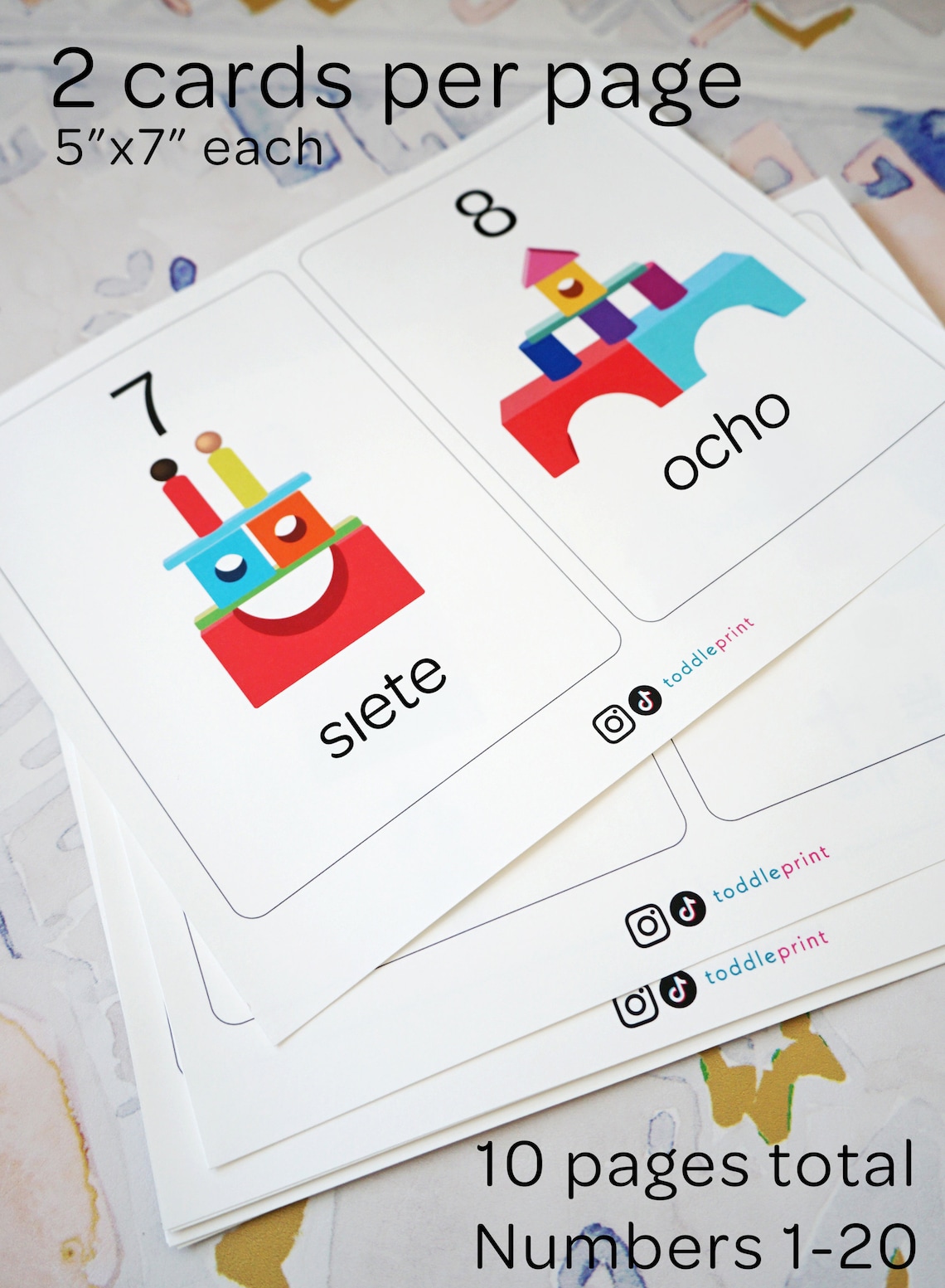 Spanish Counting Cards for Lovevery Block Set 1-20: Spanish & English ...