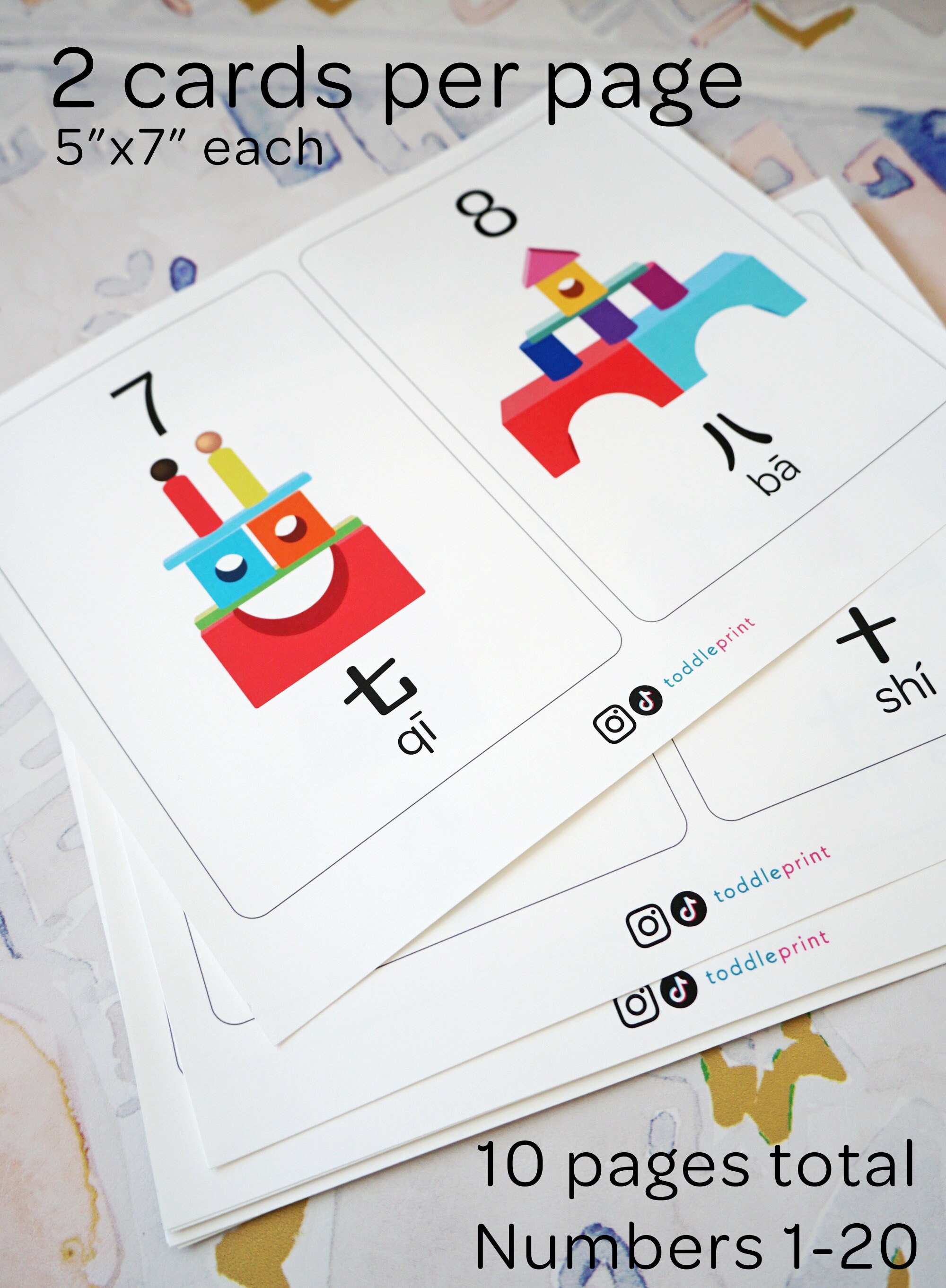 Mandarin Chinese Counting Cards for Lovevery Block Set 1-20:chinese ...
