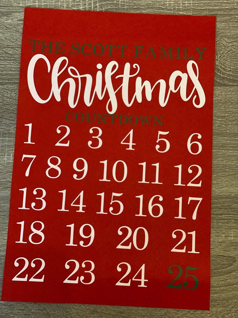 Custom Christmas Countdown Calendar - Etsy