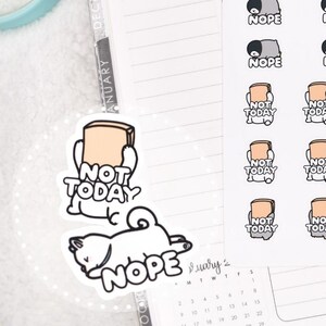 Kawaii Nope Stickers Cute Kawaii Planner Stickers Erin | Etsy