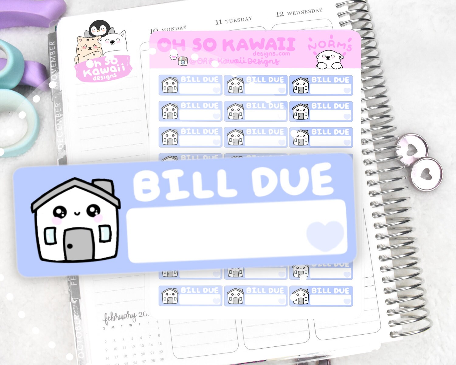 Kawaii Mortgage Due Sticker Rent Due Stickers Happy - Etsy