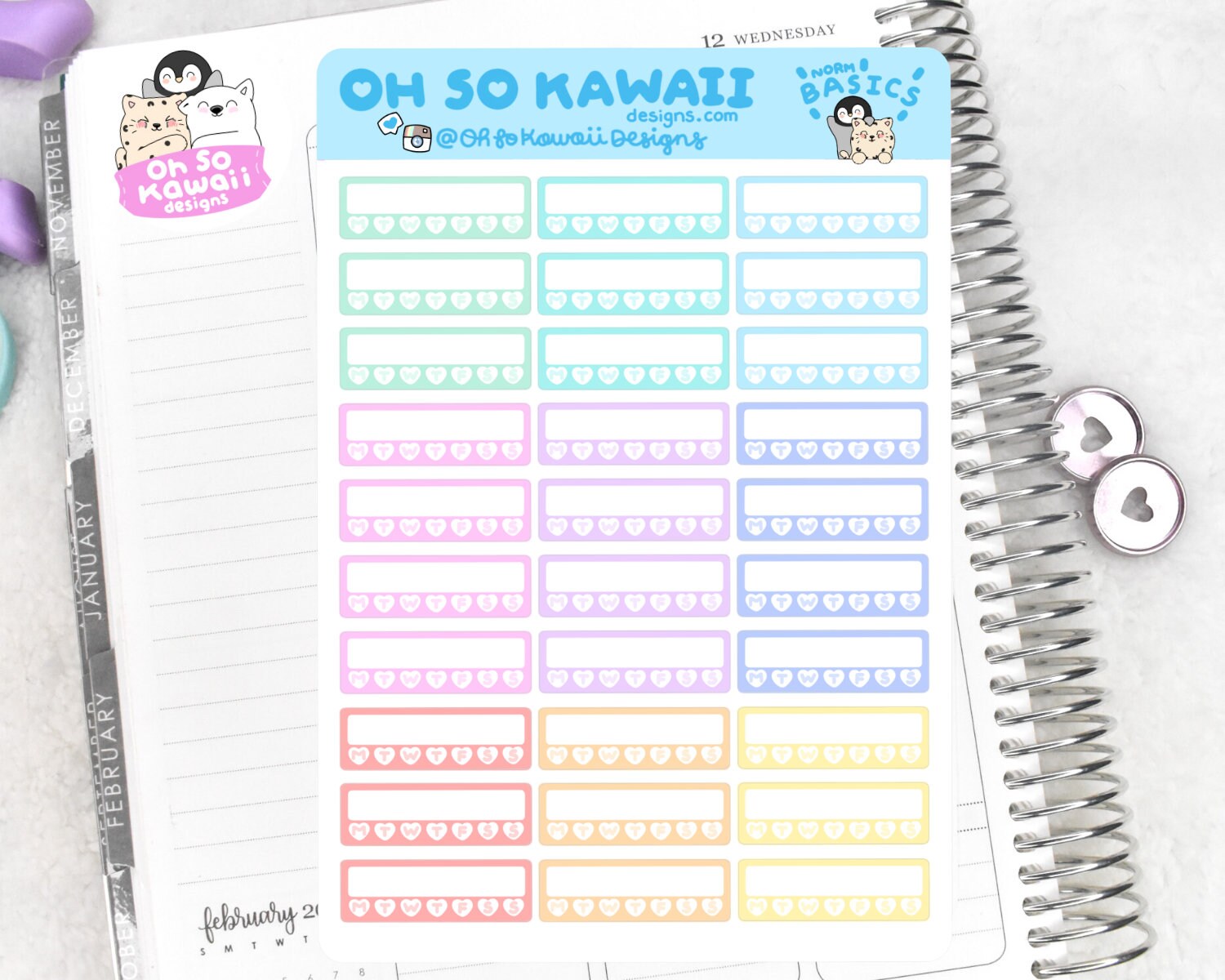 Kawaii Weekly Habit Tracker Weekly Reminder Stickers | Etsy
