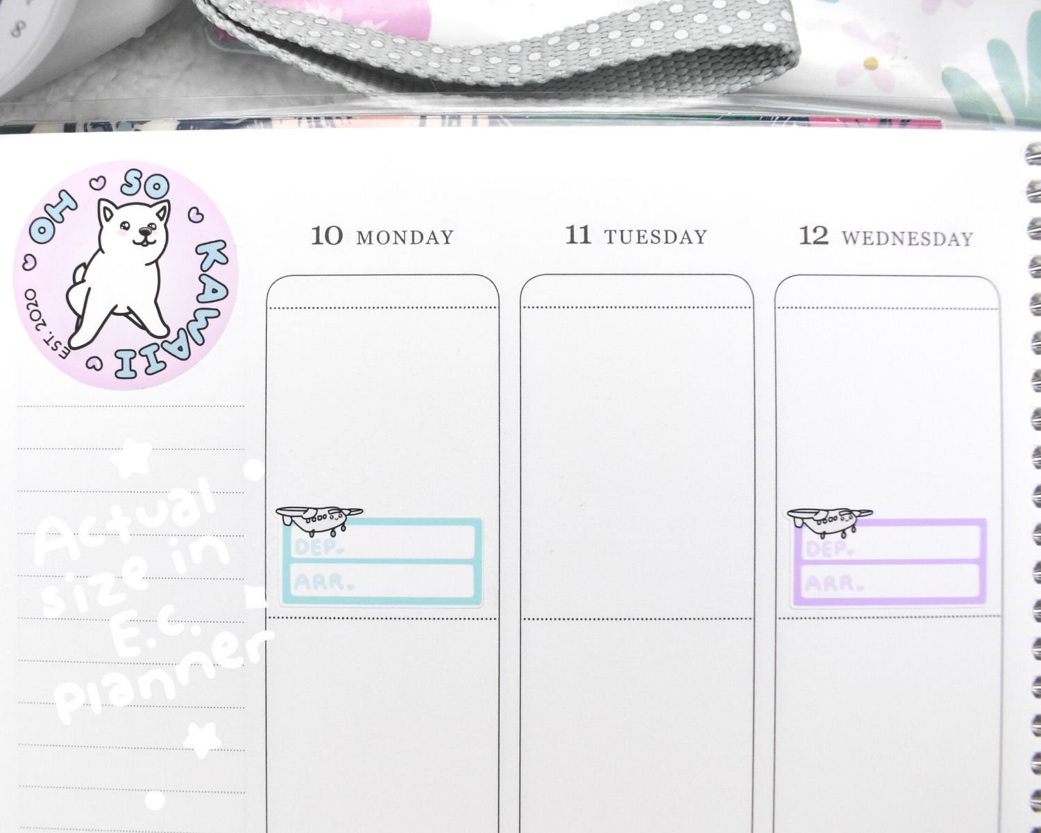 Kawaii Plane Planner Stickers Plane Stickers Vacation | Etsy