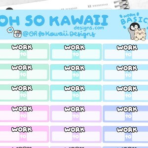 Kawaii Work Schedule Planner Stickers Work Schedule Sticker - Etsy