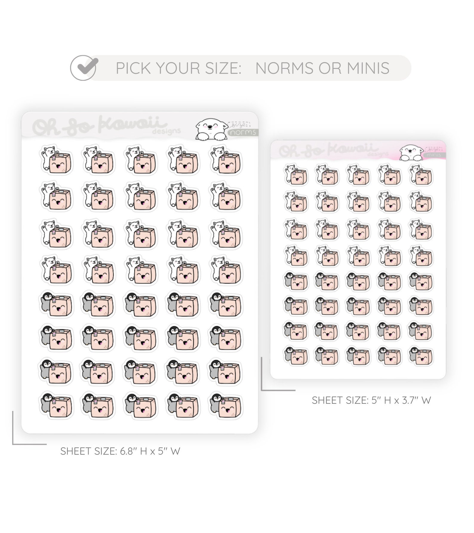 Kawaii Package Planner Stickers - Delivery Stickers Happy Mail Planner ...