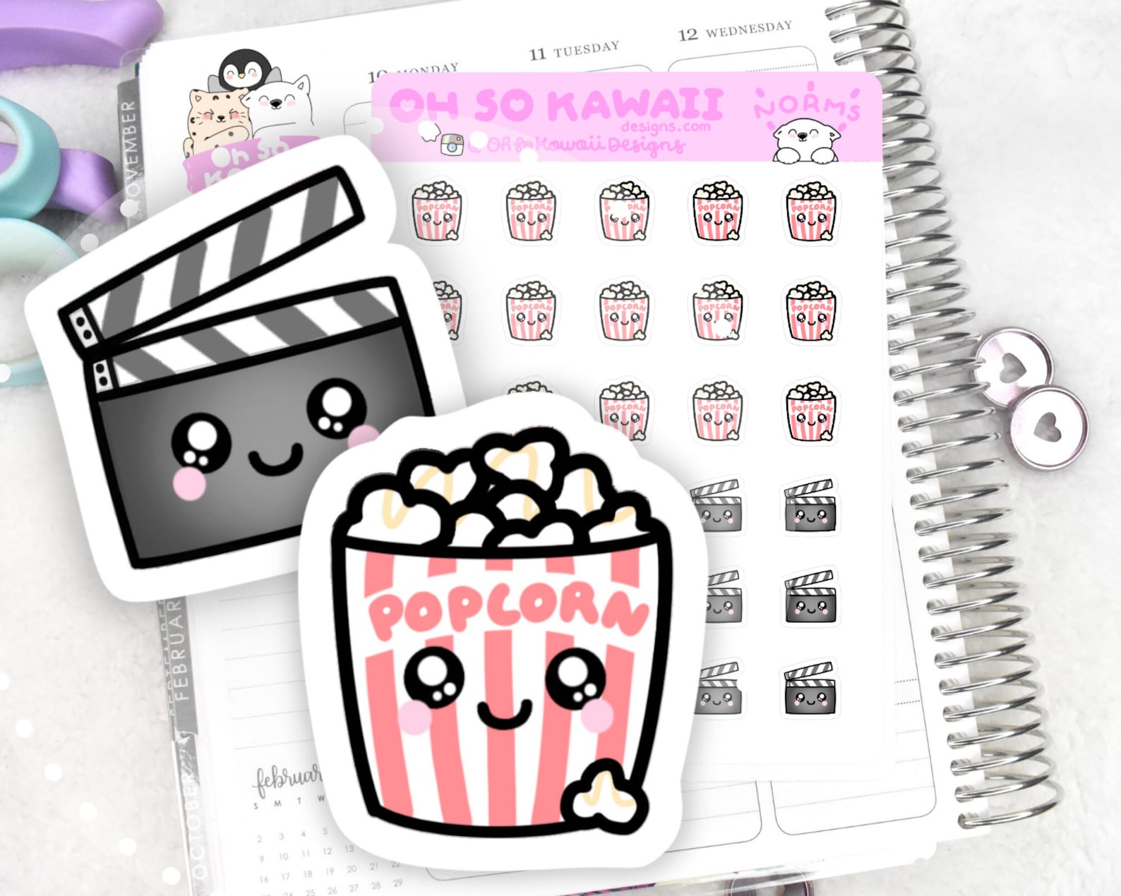 Kawaii Movie Planner Stickers Movie Stickers Movie Night - Etsy