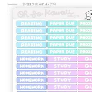 Kawaii College Stickers for School Teacher Student Planner - Homework ...
