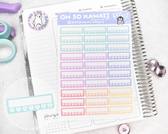 Kawaii Weekly Habit Tracker Weekly Reminder Stickers | Etsy