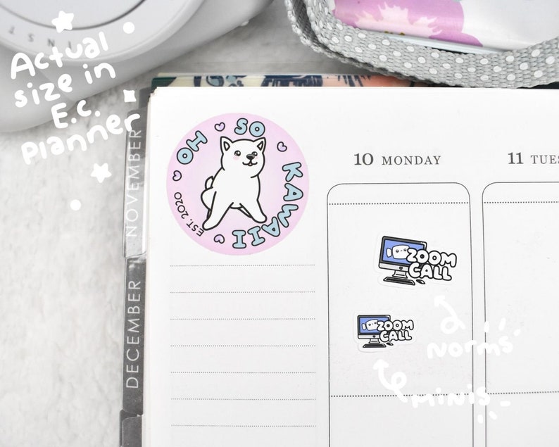 Kawaii Zoom Meeting Planner Stickers Zoom Meeting Stickers | Etsy