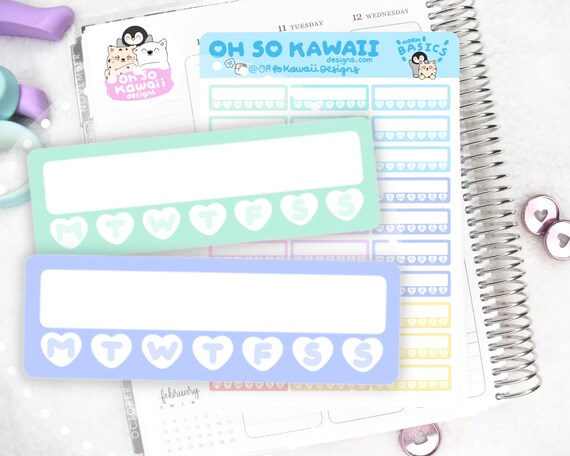 Kawaii Weekly Habit Tracker Weekly Reminder Stickers | Etsy