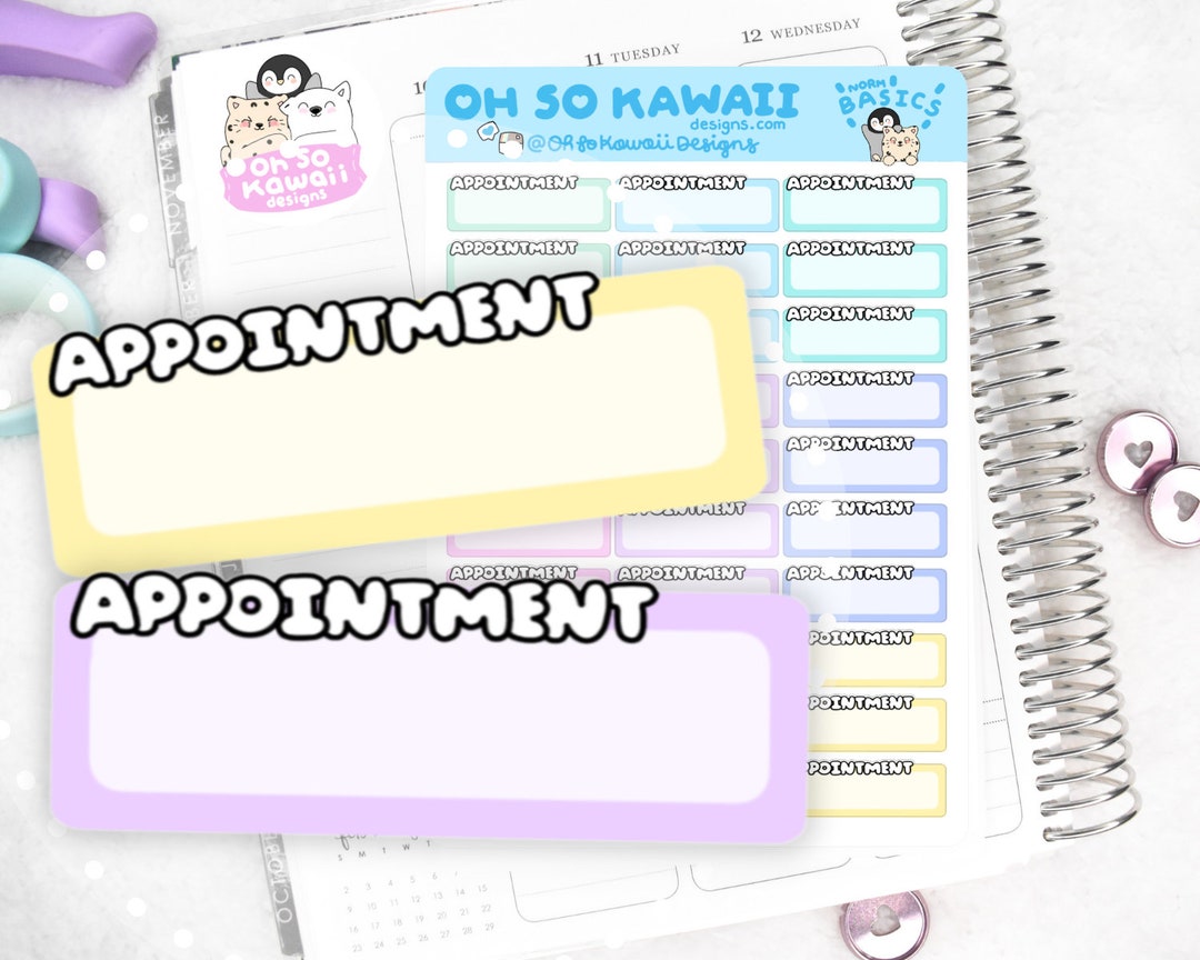 Kawaii Appointment Planner Stickers Appointment Reminder - Etsy