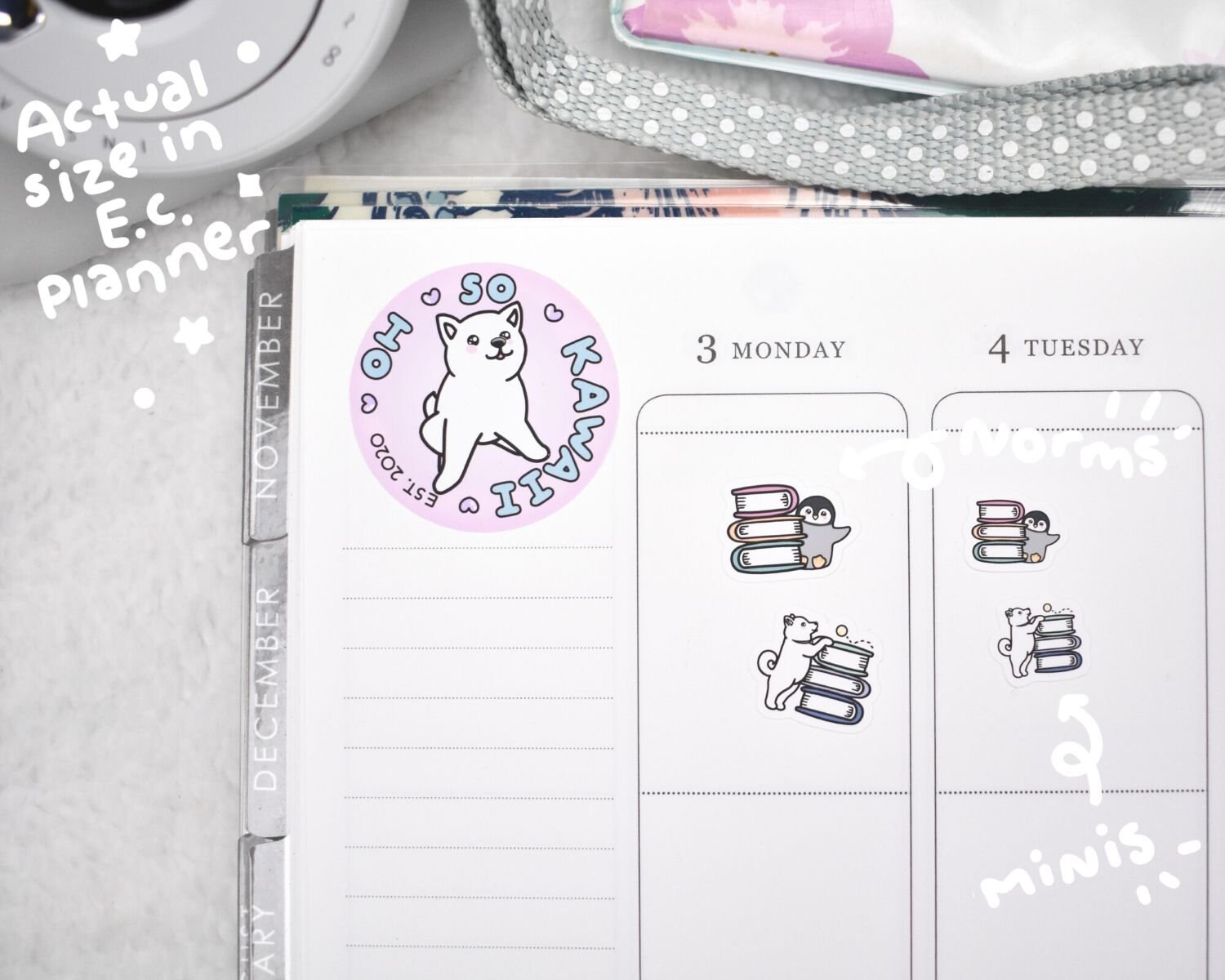 Kawaii Book Stickers for Planner Happy Book Planner Stickers | Etsy