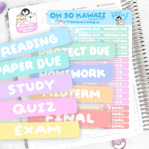 Kawaii College Stickers for School Teacher Student Planner - Etsy
