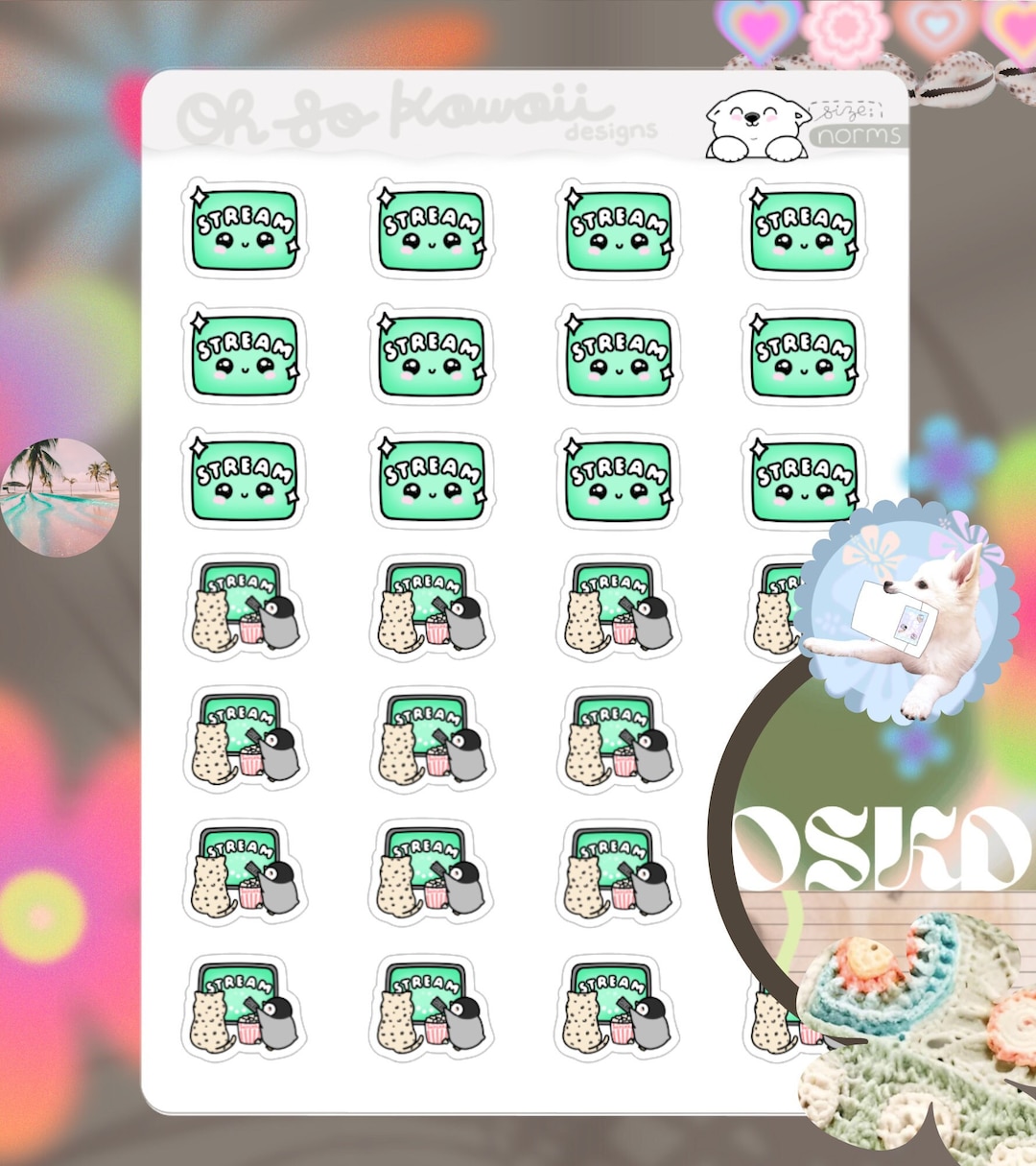 Kawaii Hulu Planner Stickers - Pay Hulu Sticker Reminder Stickers ...