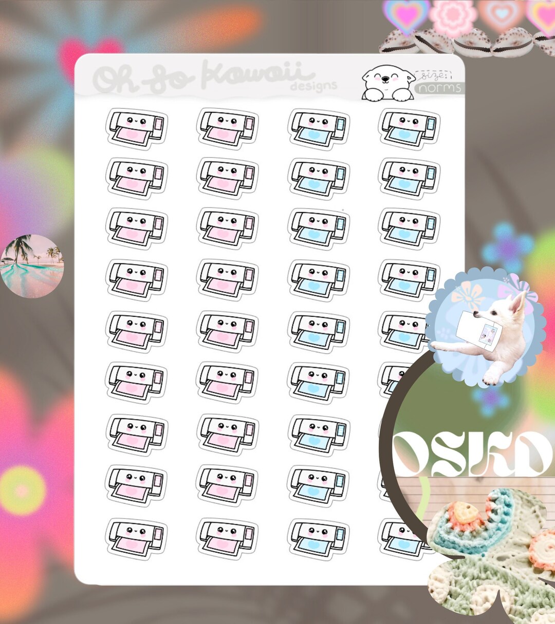 Kawaii Sticker Cutting Machine Silhouette - Print and Cut Stickers ...