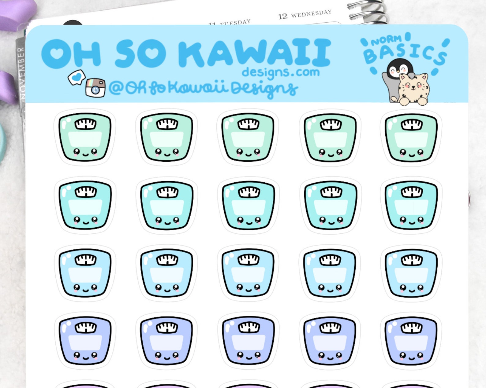 Kawaii Weight Loss Tracker Stickers Weight Loss Tracker - Etsy