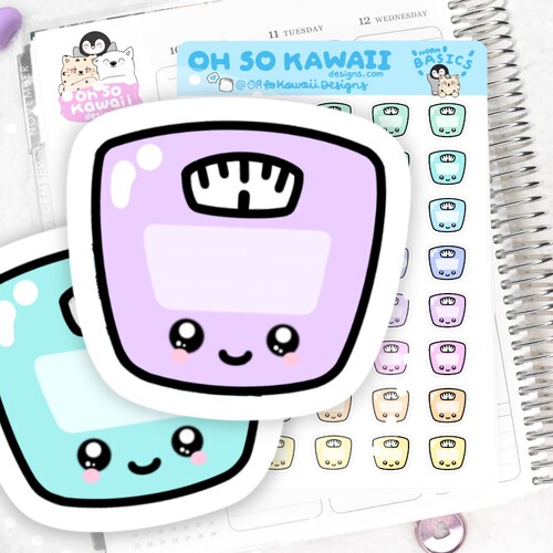 Kawaii Weight Loss Tracker Stickers Weight Loss Tracker - Etsy