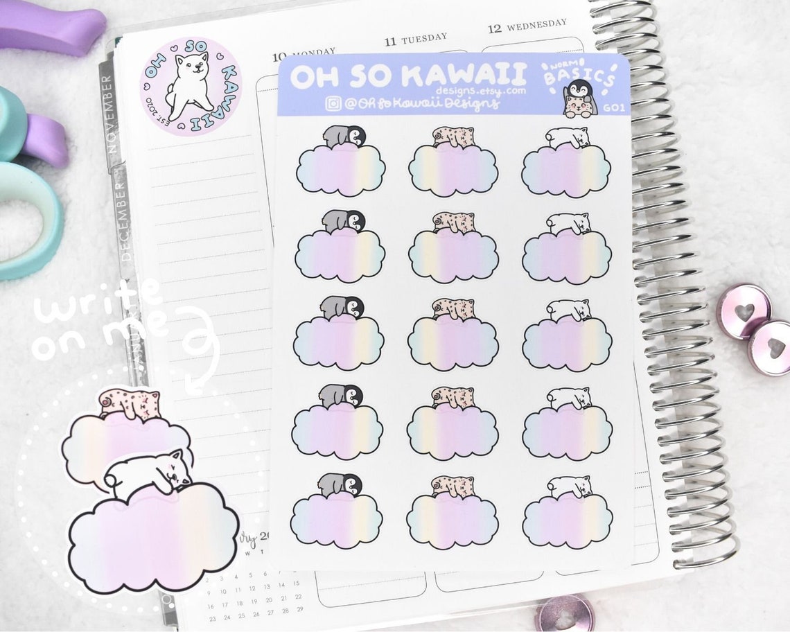 Kawaii Dog Planning Stickers Kawaii Animal Planner Stickers | Etsy