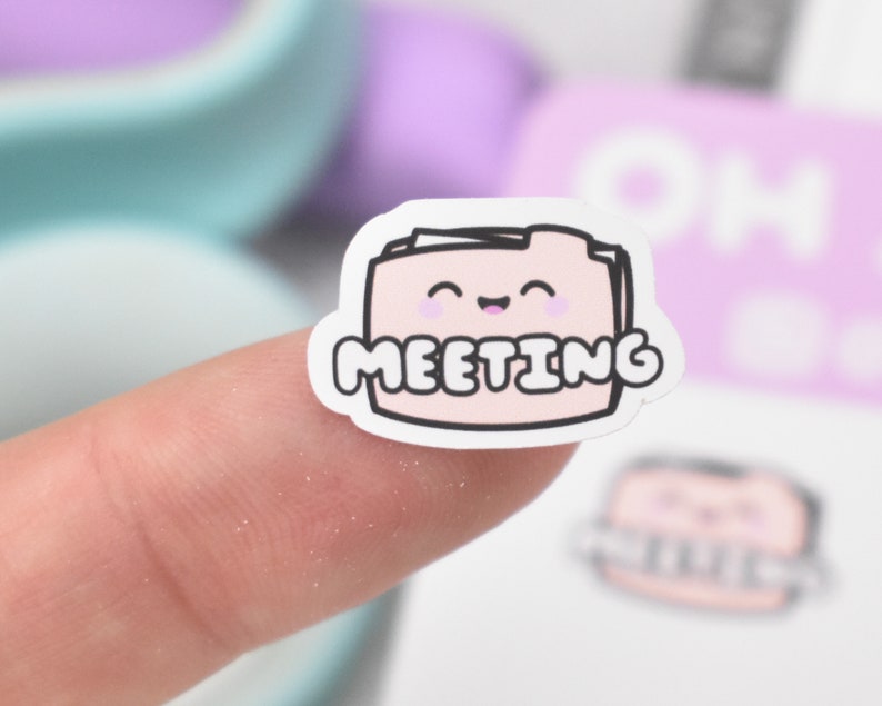 Kawaii Meeting Planner Sticker Work Meeting Stickers for | Etsy