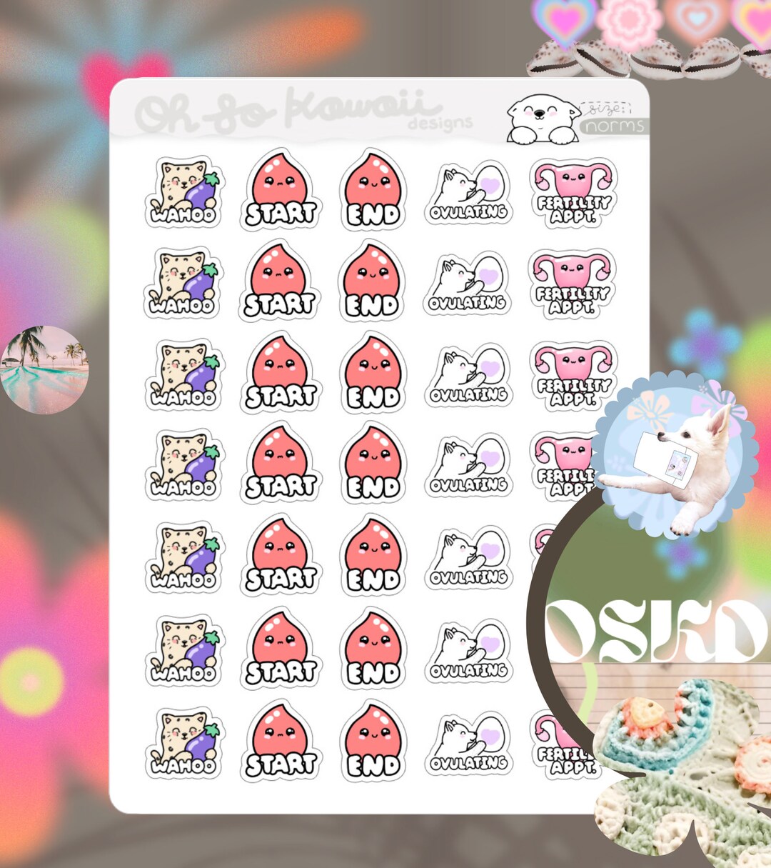Kawaii Fertility Planner Stickers - Infertility Planner Stickers ...
