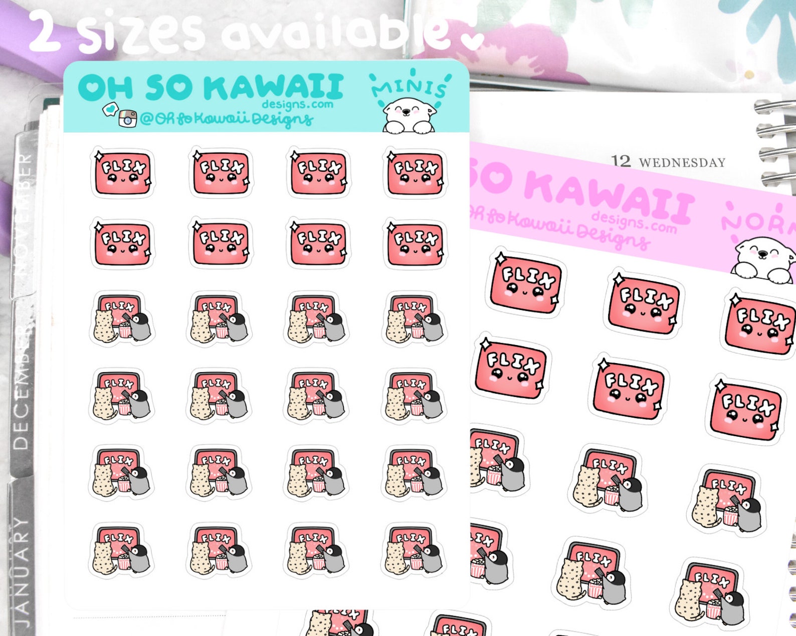 Kawaii Netflix Planner Stickers Pay Netflix Sticker Reminder | Etsy