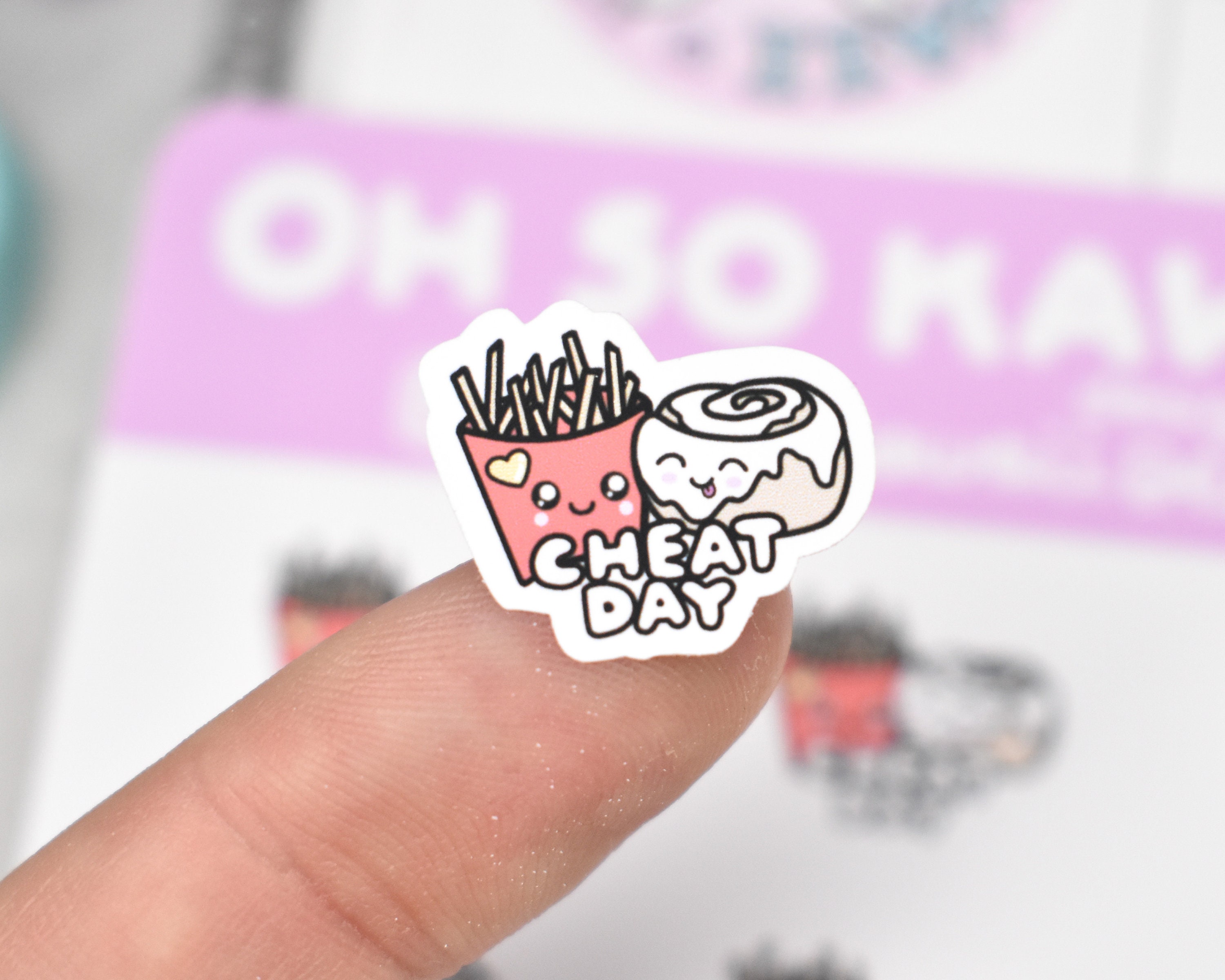 Kawaii Cheat Day Stickers Weight Loss Stickers Fast Food | Etsy