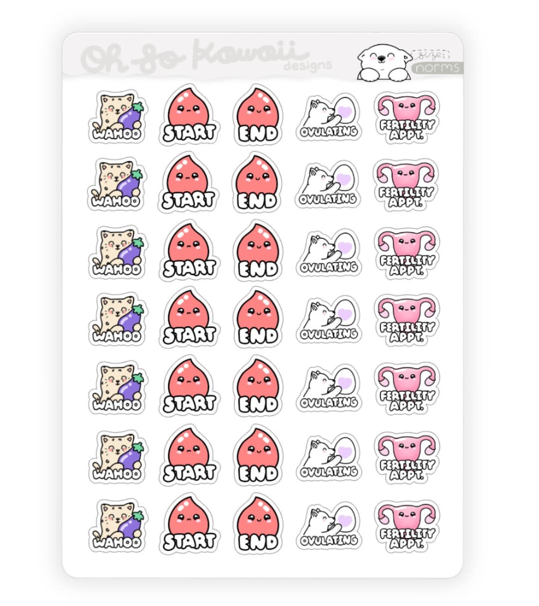 Kawaii Fertility Planner Stickers Infertility Planner Stickers ...