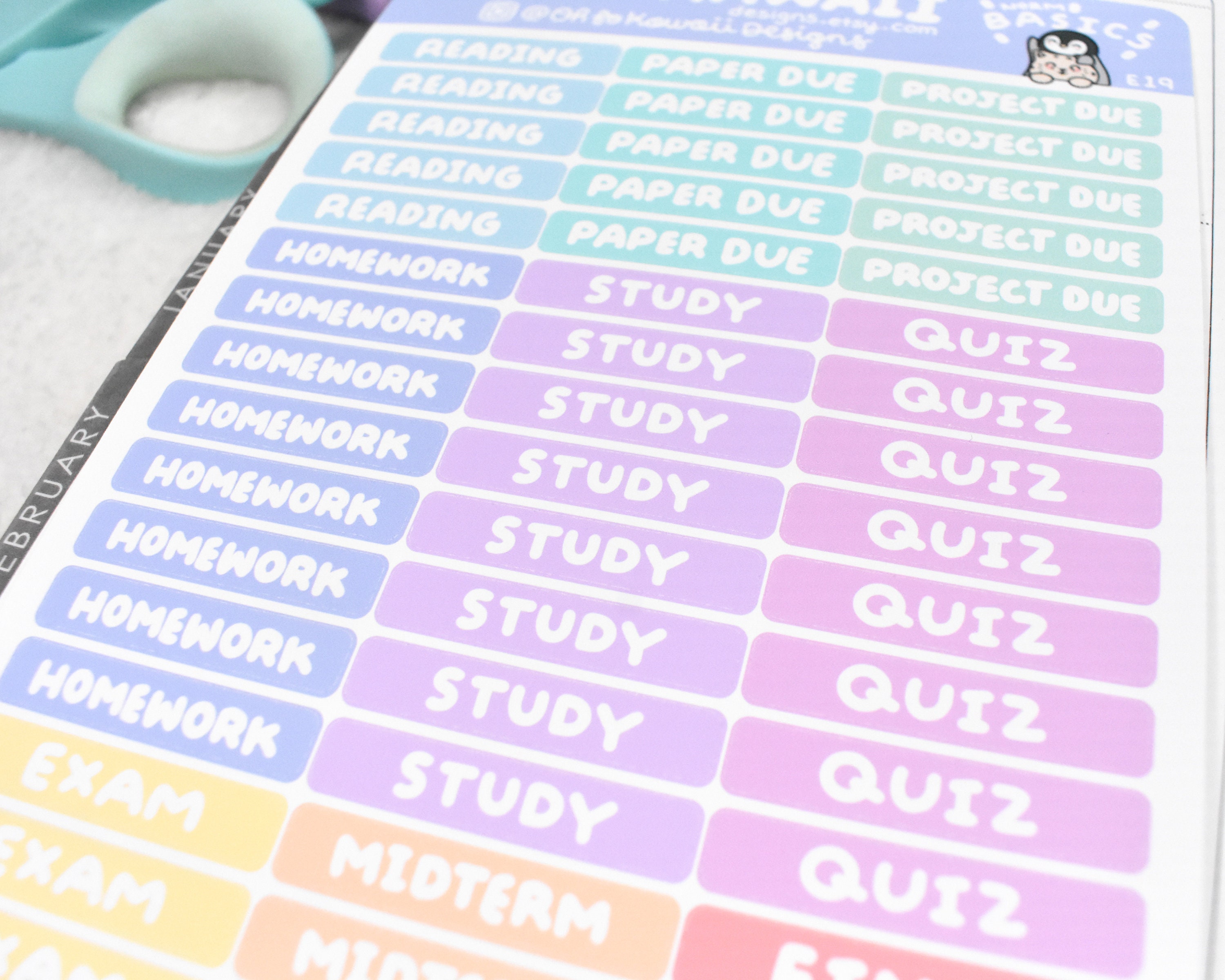 Kawaii College Stickers for School Teacher Student Planner | Etsy