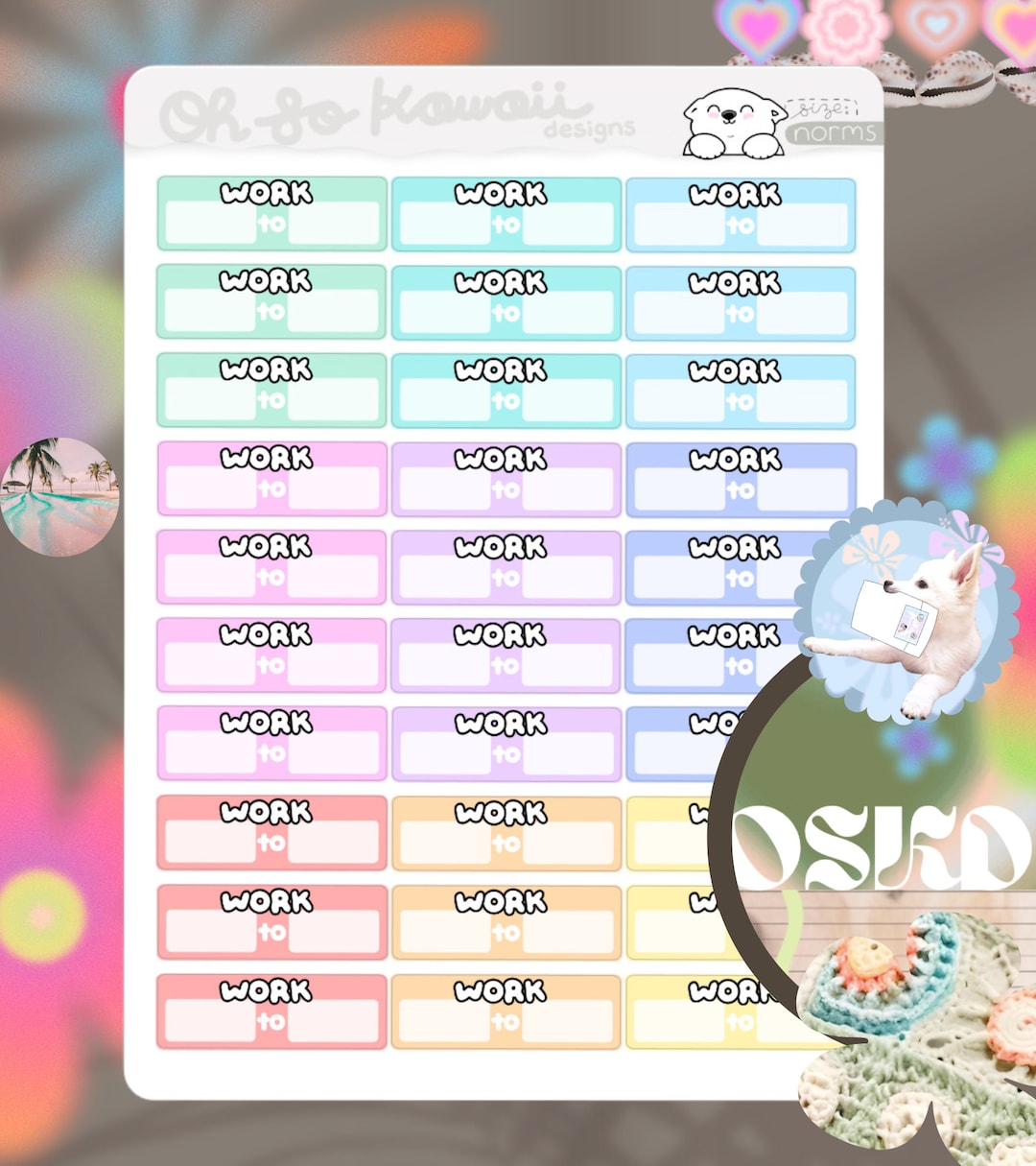 Kawaii Work Schedule Planner Stickers - Work Schedule Sticker - Work ...