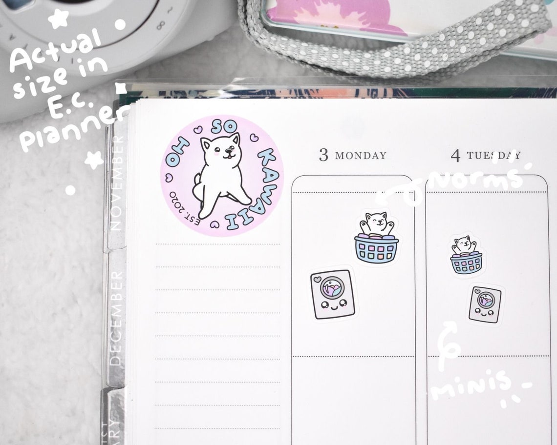 Kawaii Washing Machine Stickers Laundry Planner Stickers - Etsy