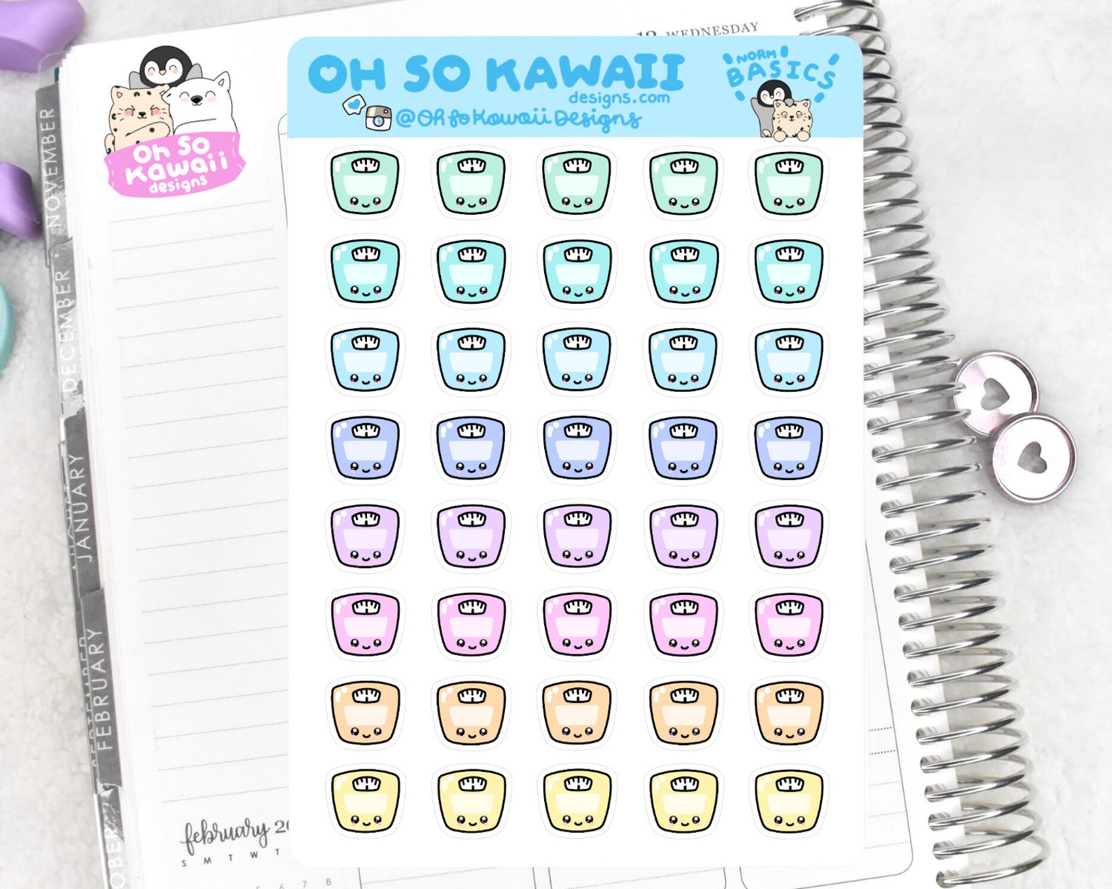 Kawaii Weight Loss Tracker Stickers Weight Loss Tracker - Etsy