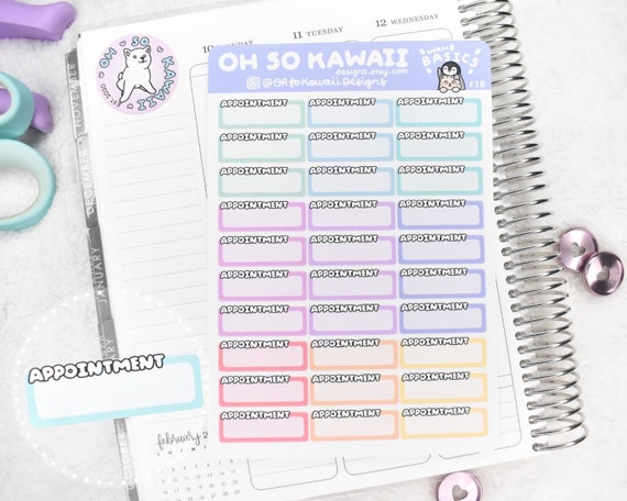 Kawaii Appointment Planner Stickers Appointment Reminder | Etsy