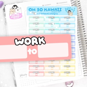 Kawaii Work Schedule Planner Stickers Work Schedule Sticker - Etsy