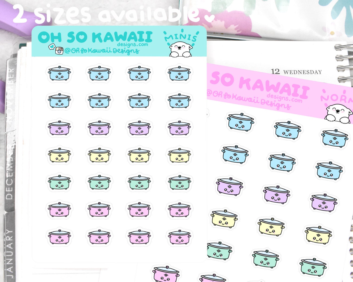 Kawaii Crockpot Stickers Crockpot Planner Stickers Meal | Etsy