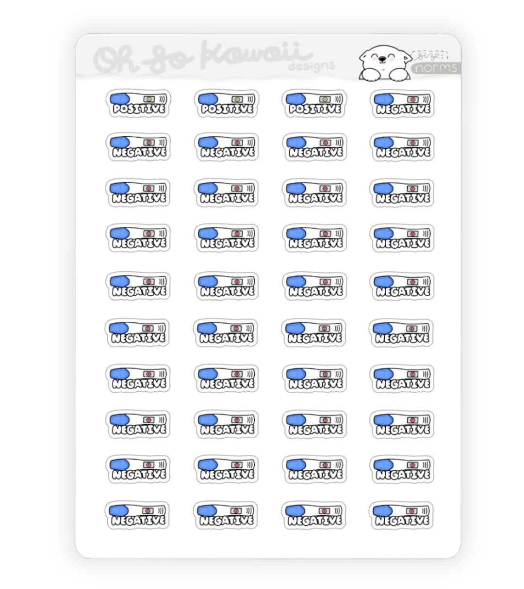 Kawaii Pregnancy Test Planner Stickers Test Sticker Pregnancy Planner ...