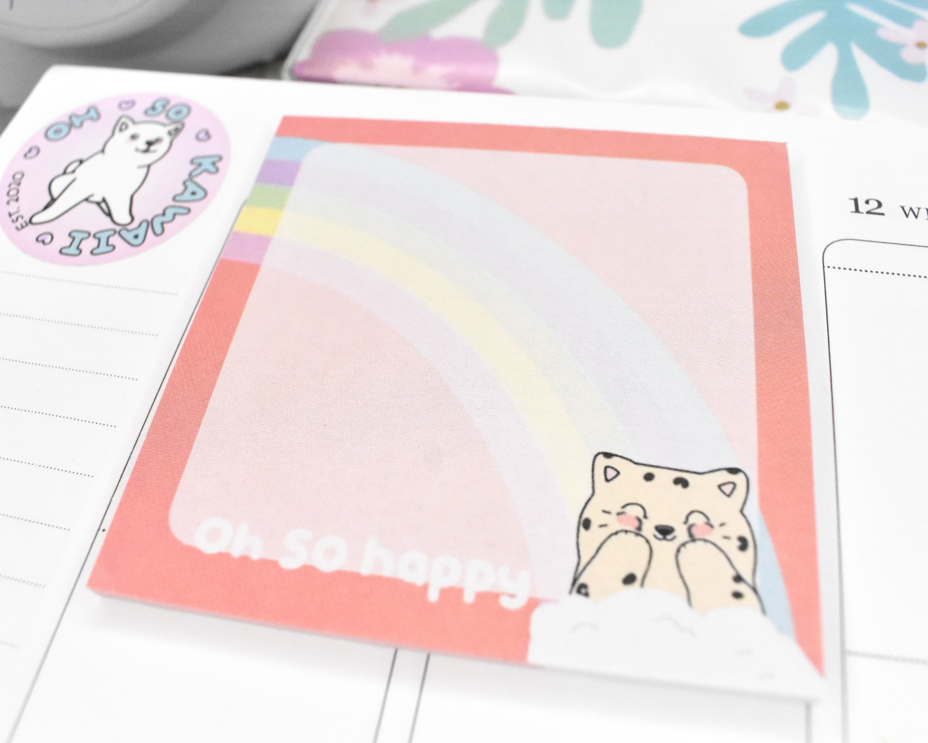 Kawaii Stationary Kawaii Post Its Kawaii Cat Stationary - Etsy