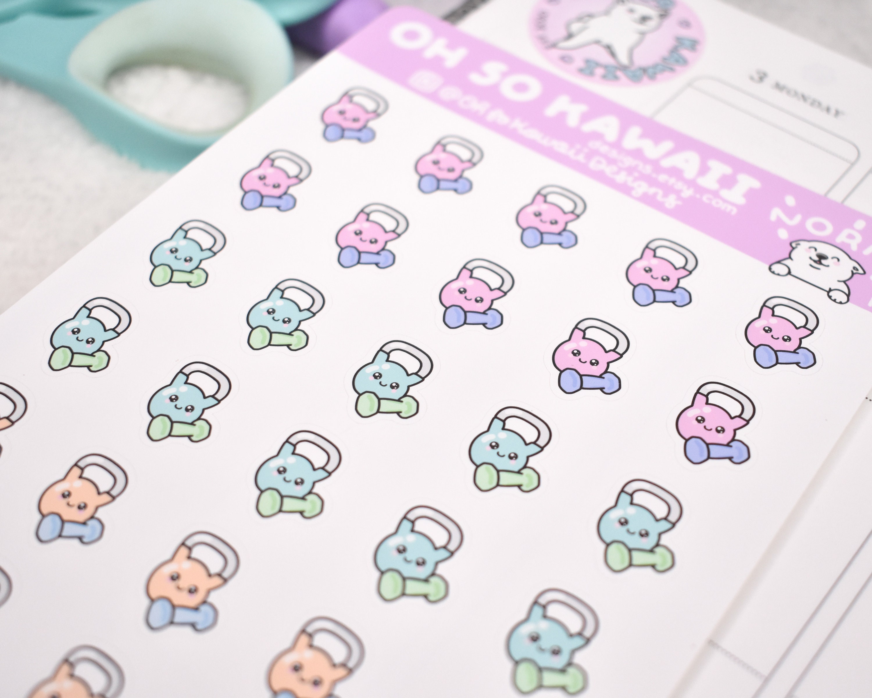 Kawaii Workout Stickers Workout Planner Stickers Exercise | Etsy