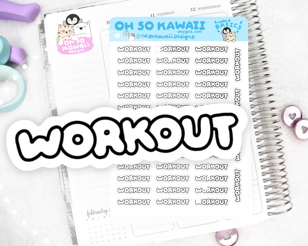 Kawaii Workout Stickers Workout Planner Stickers Fitness - Etsy