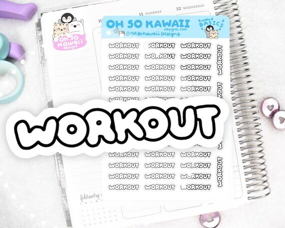 Kawaii Workout Stickers Workout Planner Stickers Fitness | Etsy