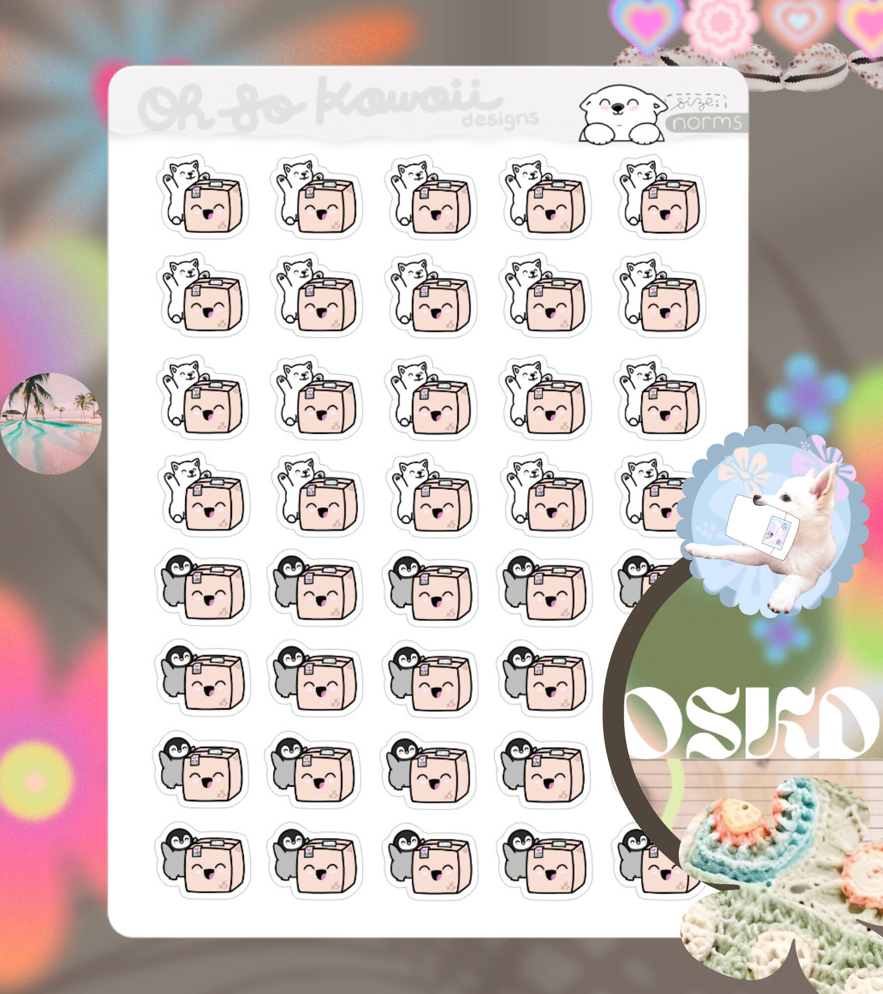 Kawaii Package Planner Stickers - Delivery Stickers Happy Mail Planner ...