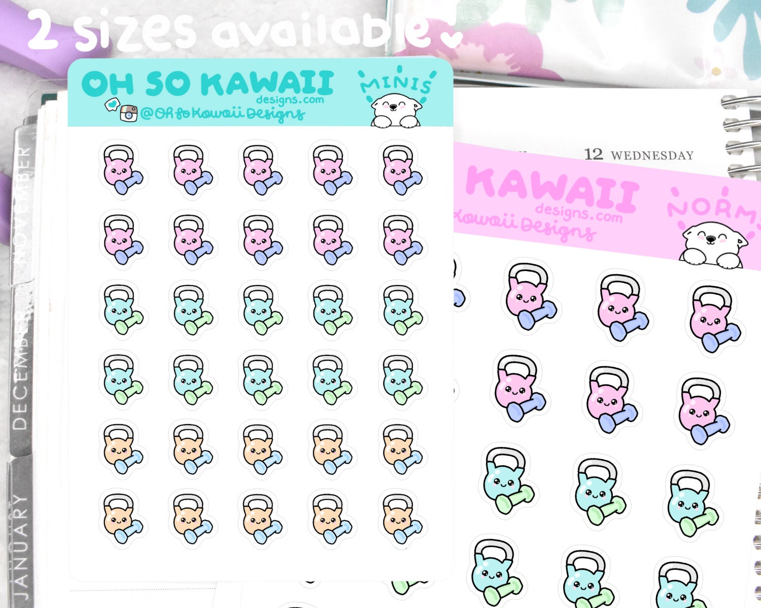 Kawaii Workout Stickers Workout Planner Stickers Exercise | Etsy