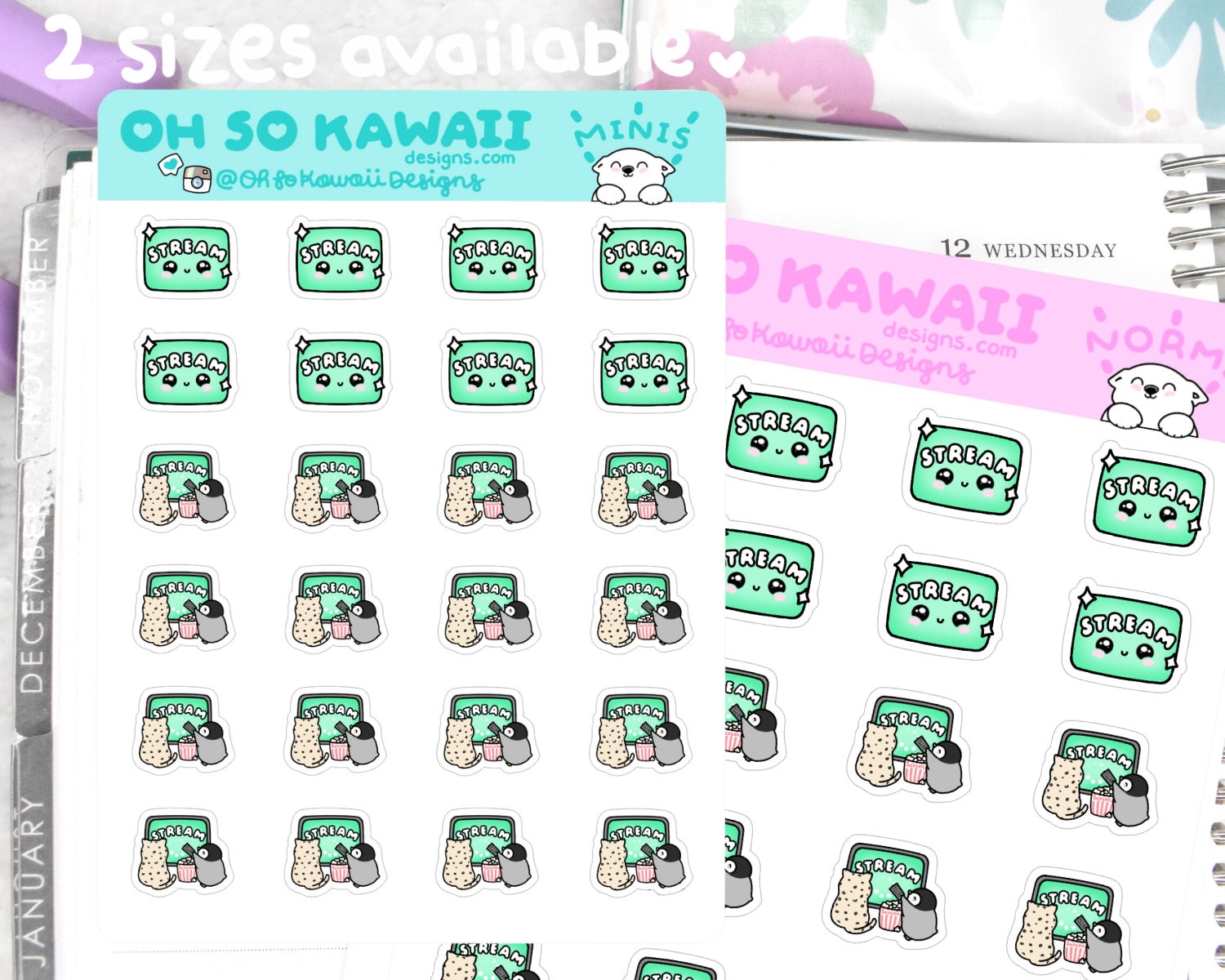 Kawaii Hulu Planner Stickers Pay Hulu Sticker Reminder - Etsy