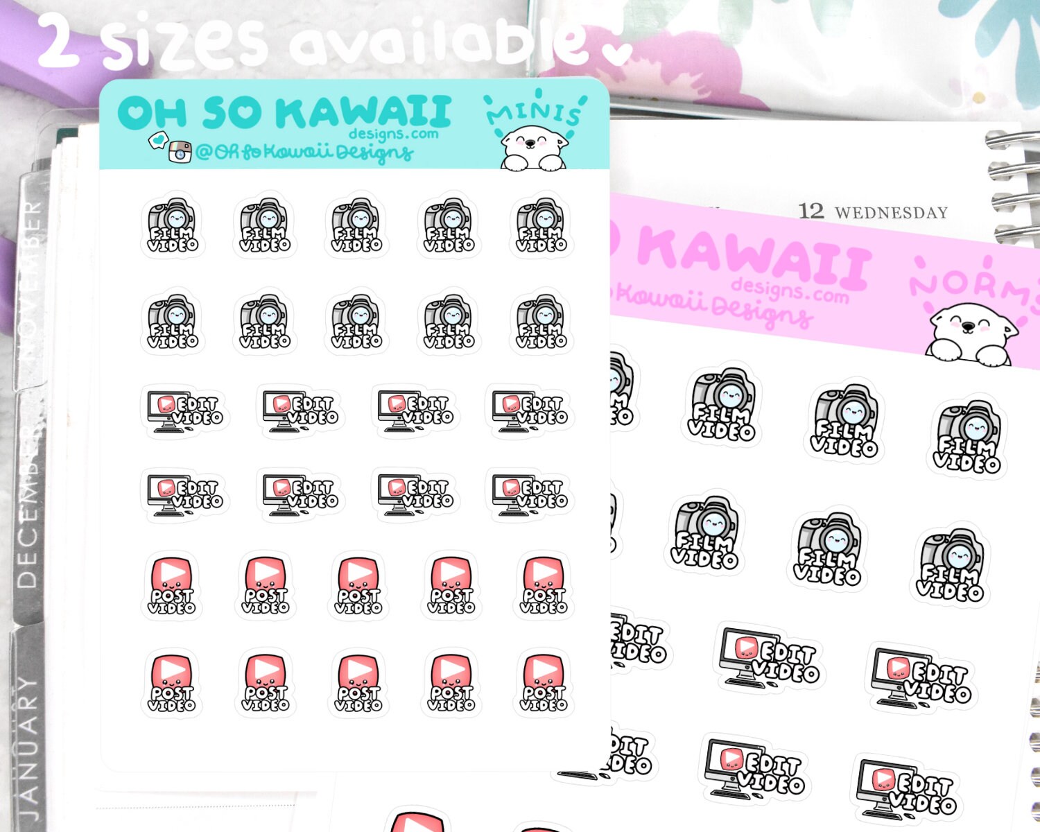Kawaii Youtube Blogger Planner Stickers Youtube Stickers | Etsy