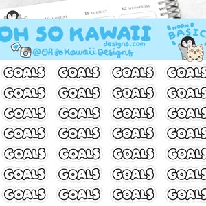 Kawaii Goal Stickers Goal Planner Stickers Script Stickers for Planners ...