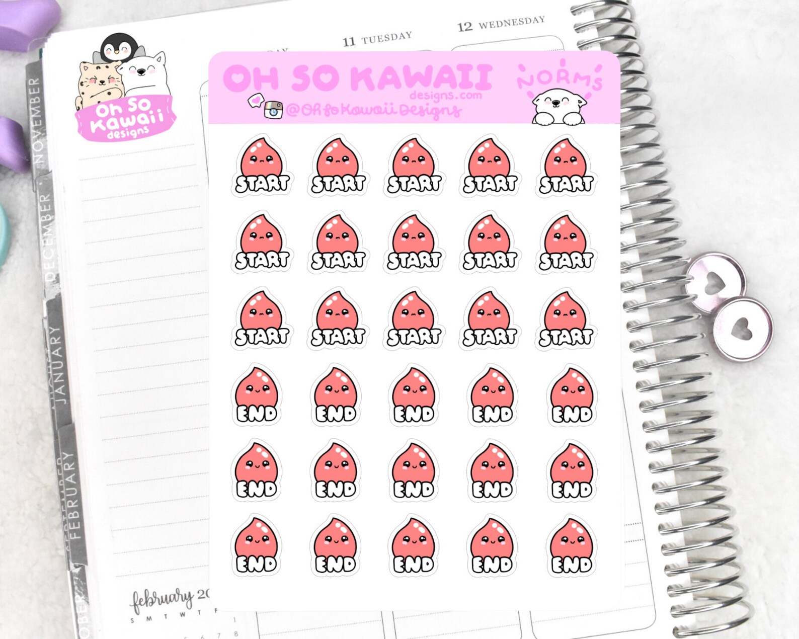Kawaii Blood Drop Stickers Blood Drop Planner Stickers - Etsy