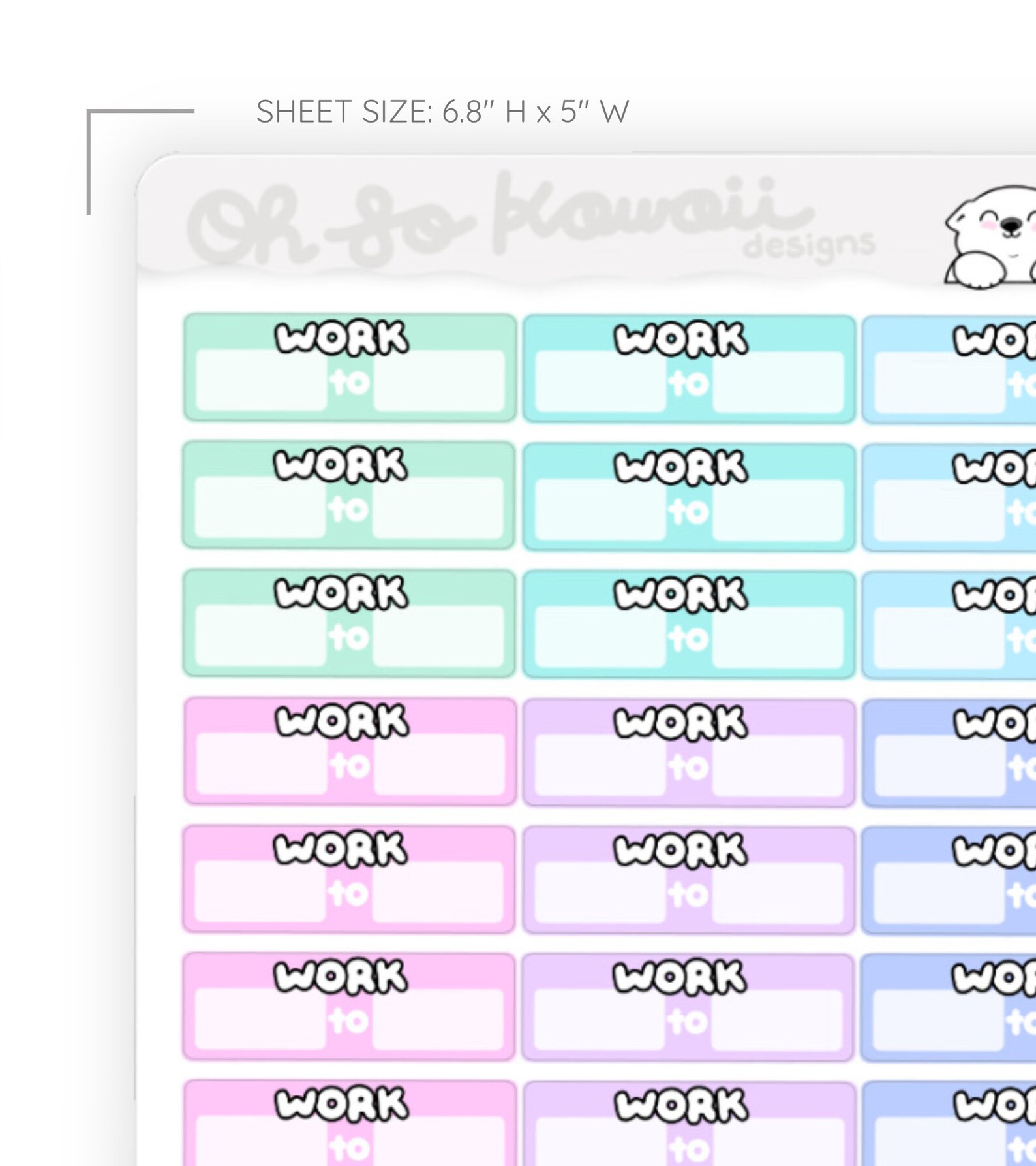 Kawaii Work Schedule Planner Stickers - Work Schedule Sticker - Work ...