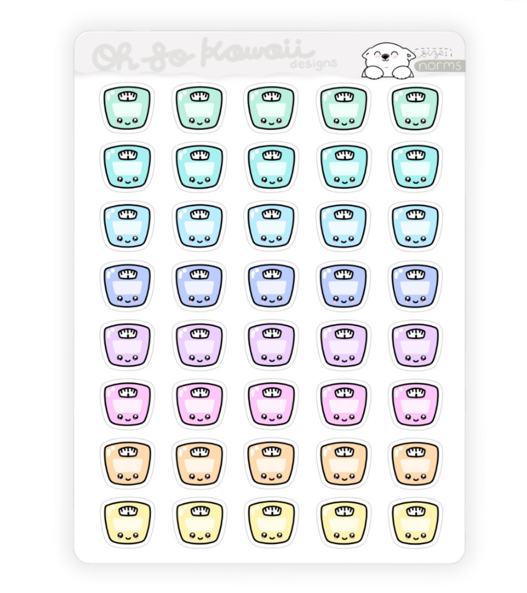 Kawaii Weight Loss Tracker Stickers Weight Loss Tracker Planner ...