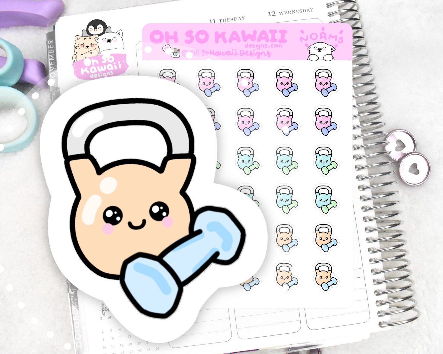 Kawaii Workout Stickers Workout Planner Stickers Exercise | Etsy